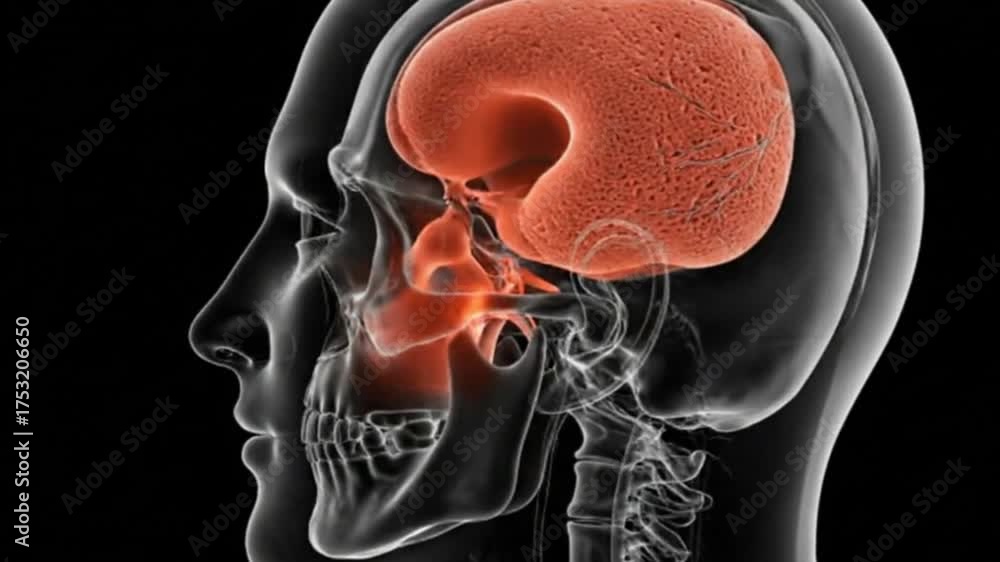 Human Head Brain Anatomy 3D Medical Animation Health Visualisation Scan ...
