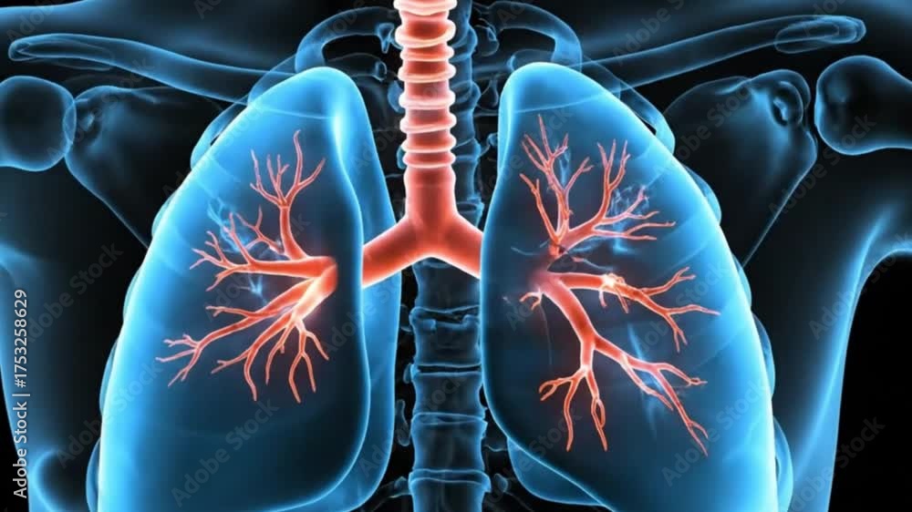 Lungs and Bronchial Tree Anatomy Human Respiratory System Pulmonary ...