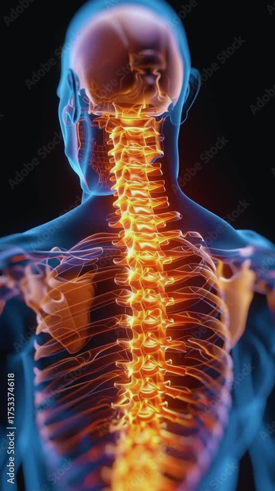 Video „Realistic 3D medical animation showing the human spine and lower ...