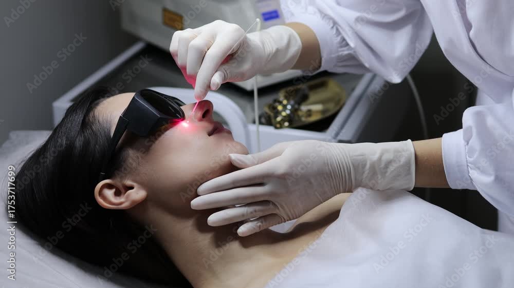 Dermatologist performs precise laser removal of facial nevus and other ...