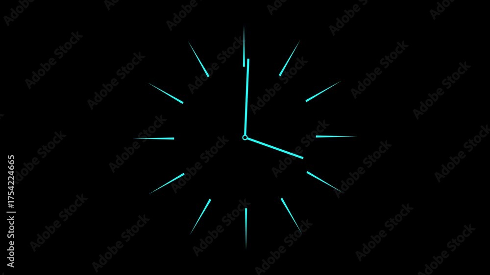 Vidéo Stock Time on clock is going fast. Simple design watch face with ...