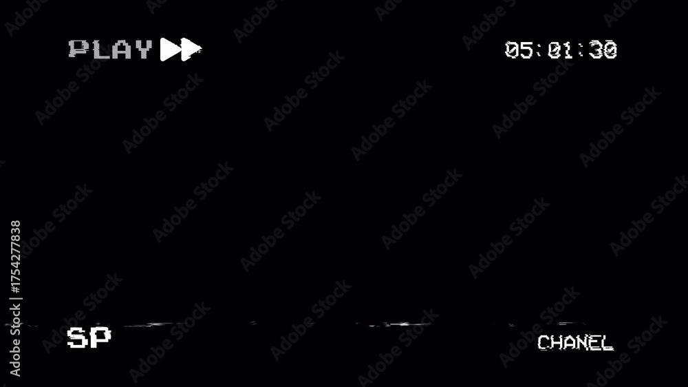 4K VHS Video Player Screen Overlay: Fast Forward Play Arrows Symbol ...