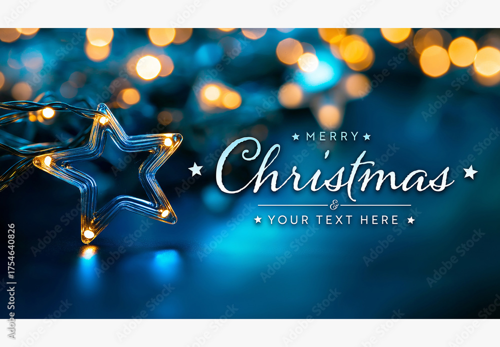 Star Christmas Lights Mockup With Editable Greetings Text Stock ...