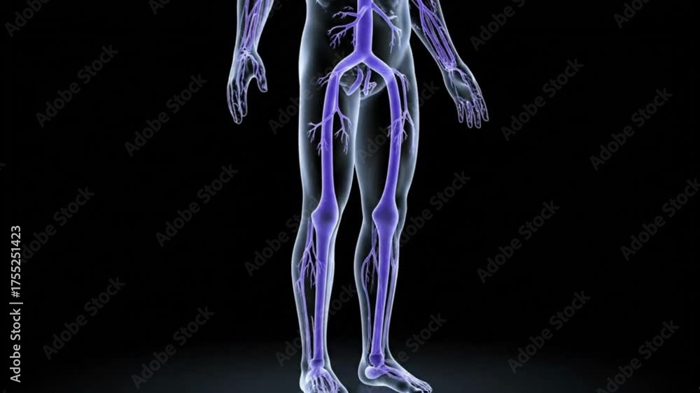 Arterial Anatomy Visualization Human Body Circulatory System Depiction ...