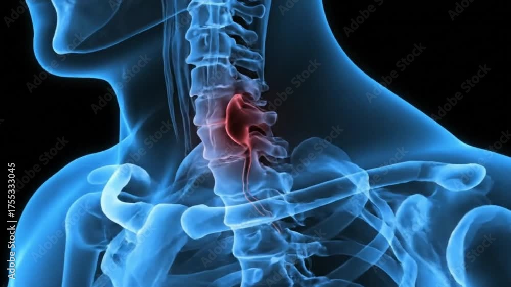 Cervical Spine Injury Animation Neck Pain Radiography Spine Anatomy ...