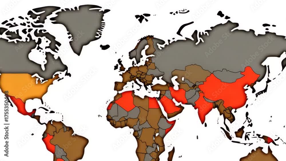 Analytical visualization of global tariff system showing world map ...