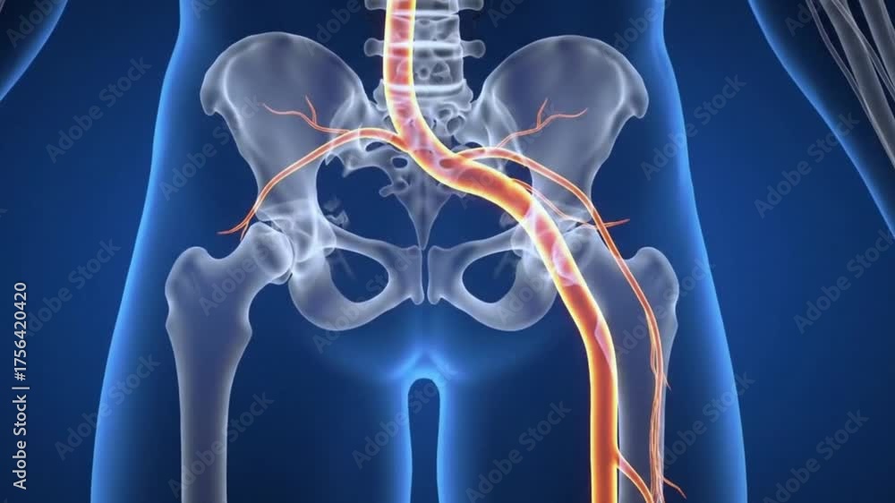 Sciatica Nerve Pain Anatomy Animated 3D View of The Sciatic Nerve ...