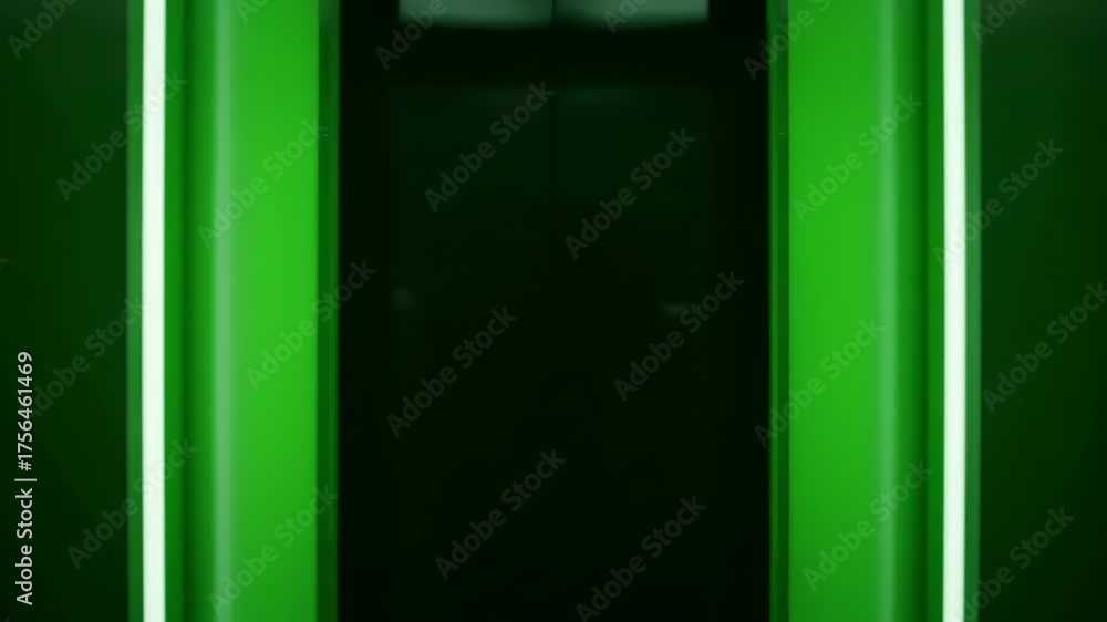 Green Screen chroma key lift doors opening closing scene 3 with ...