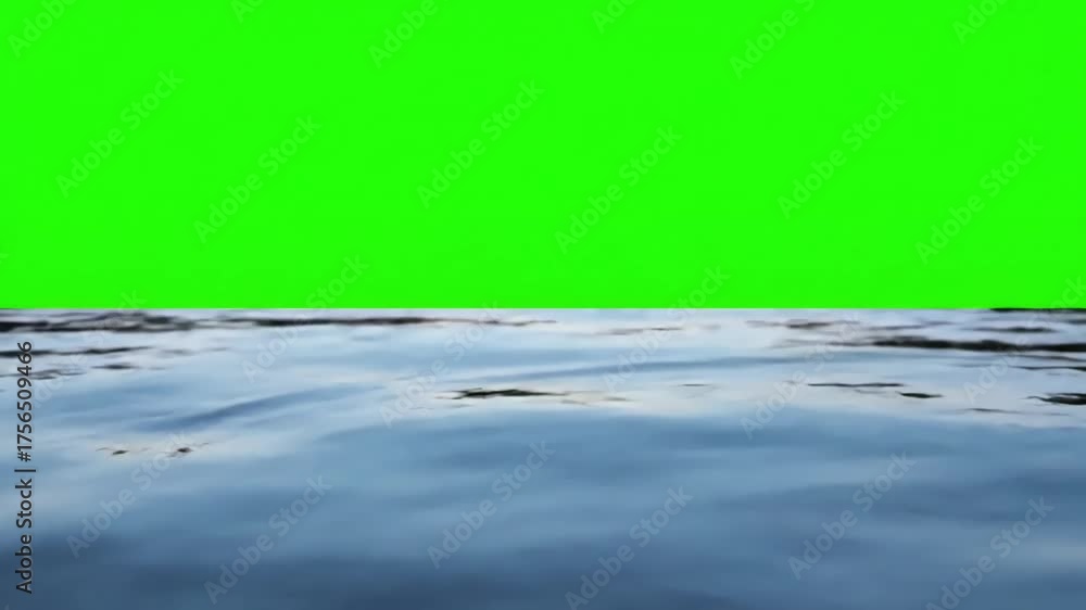 VFX and Compositing Element with the effect of water in a lake on green ...