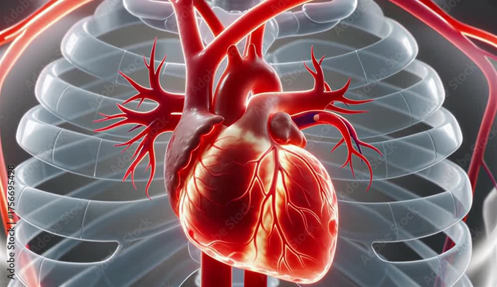 Vidéo Stock Human Heart 3D Animation – Realistic Cardiac Cycle and ...