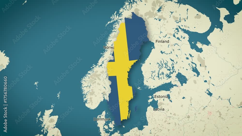 Map of Kingdom of Sweden, Sweden - Map Animation - Kingdom of Sweden ...