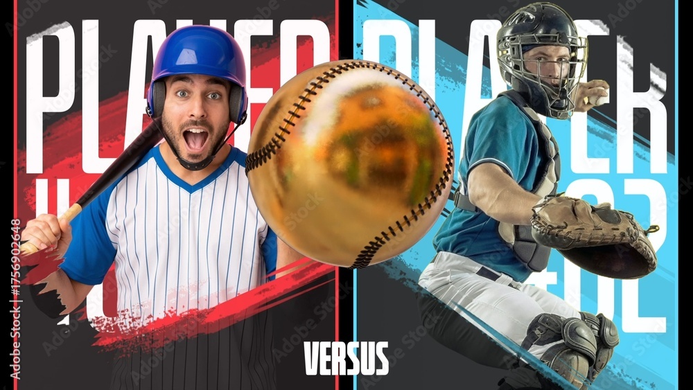 Versus Sport Showdown Card Opener - Baseball Stock Template | Adobe Stock