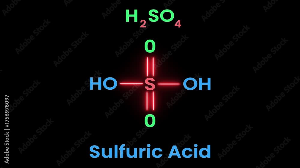 Sulfuric Acid molecular structure, Sulfuric acid is a strong acid ...