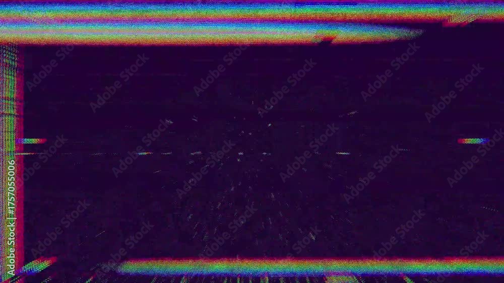 Stockvideo Vintage analog screen display with static noise and colorful ...