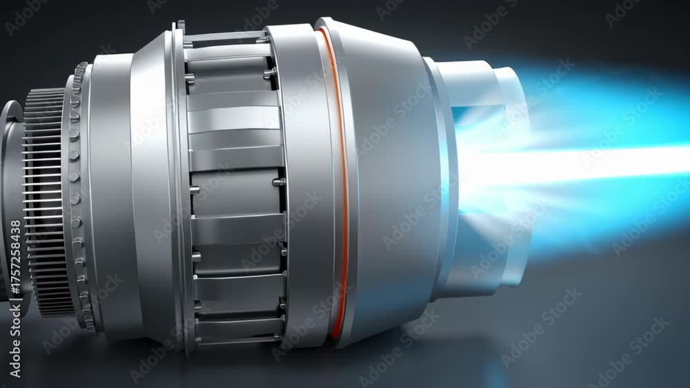 Advanced hydrogen combustion technology inside futuristic jet engine ...