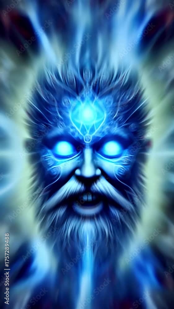 Glowing Lord Odin surrounded by radiant mandala light patterns, cosmic ...