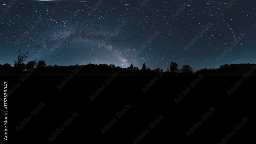 VR 360 Equirectangular Milky Way Galaxy Time Lapse Starry Night Sky ...