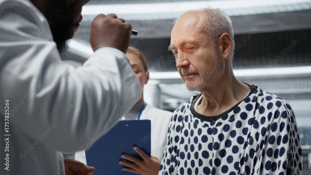 Laboratory scientist monitoring a patient during a clinical procedure ...