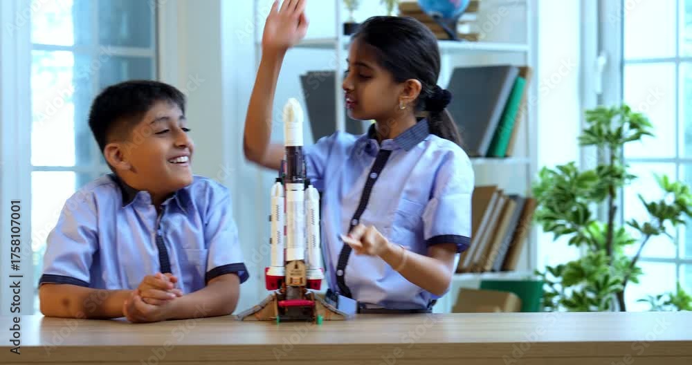 Indian School Kids Learning Space Rocket Technology Using 3D Model in ...