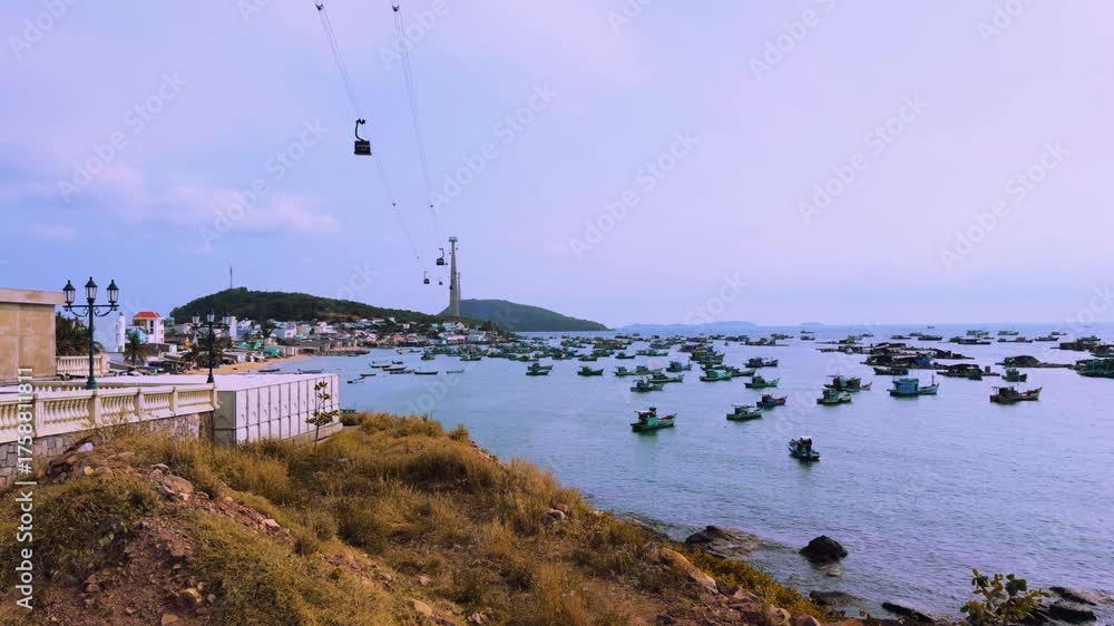 4K Hon Thom Cable Car Ride World's Longest Sea Crossing Cableway in Phu ...