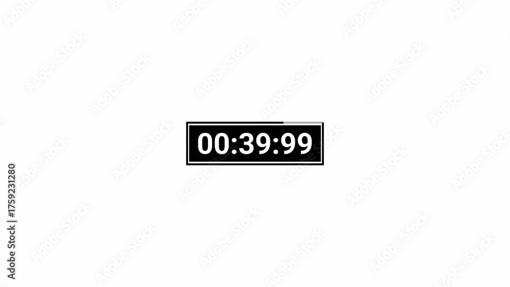 45 seconds countdown animation with transparent background, countdown ...