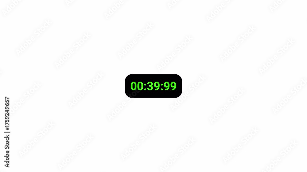 45 seconds countdown animation with transparent background, countdown ...