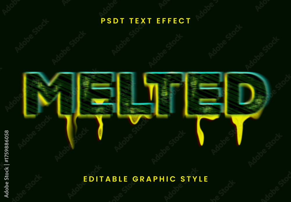 Green And Yellow Melted Dripping Toxic Text Effect Liquid Distortion ...