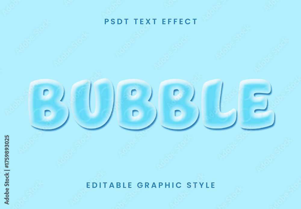 Blue Bubble Glossy Text Effect Inflated Rounded Font Stock テンプレート ...