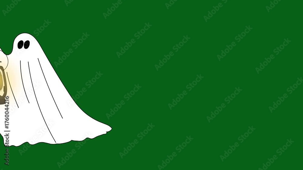 Walking Ghost with Old Lantern Green Screen - Haunted Character ...