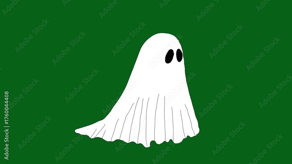 Video Stock 2D Animated Ghost Walk Cycle Green Screen Loop ...