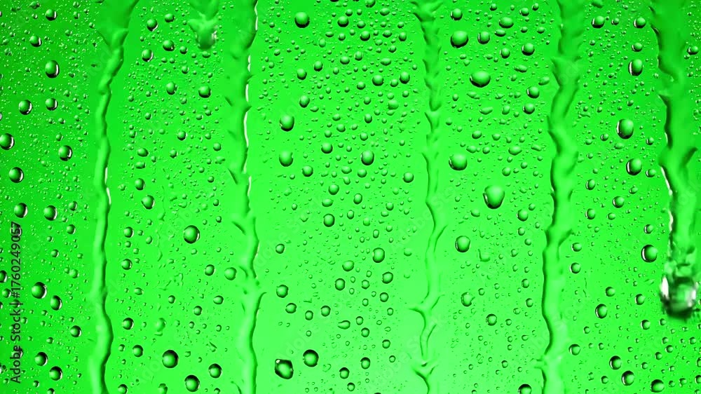 Isolated Water Droplets with rain drops falling down on glass chroma ...