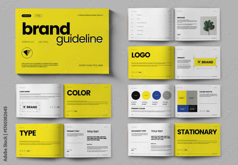 Professional Corporate Brand Guideline Stock Template | Adobe Stock