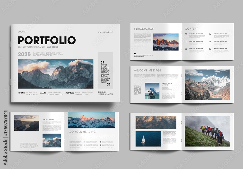 Landscape Photography Portfolio Magazine Template for Creative ...