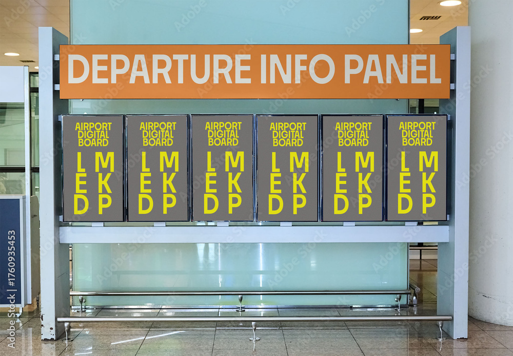 Mockup of arrivals/departures info panel from an Airport Stock Template ...