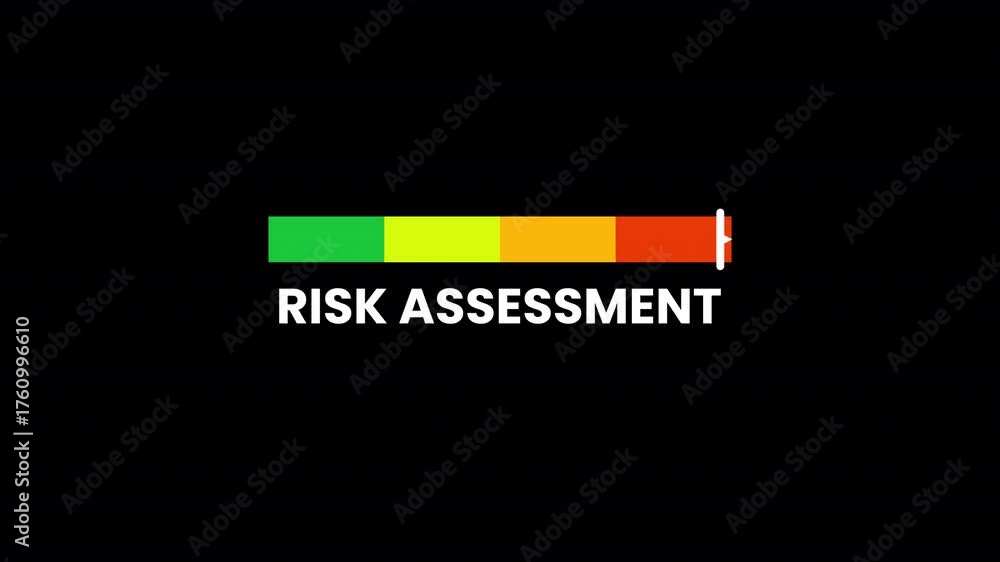 Vidéo Stock Risk Assessment Animation – Evaluation and Analysis Gauge ...