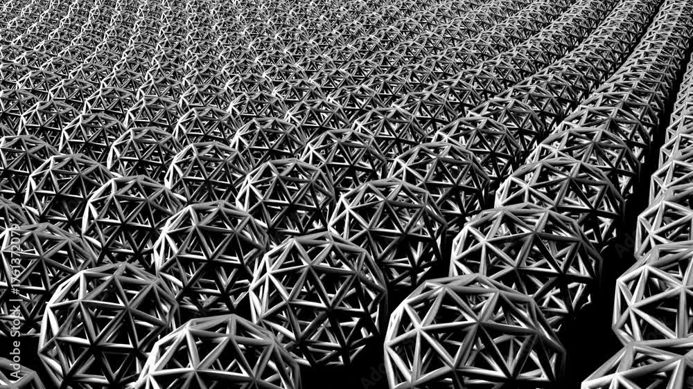 Intricate grey wire mesh sphere flow and shift in a stunning digital ...