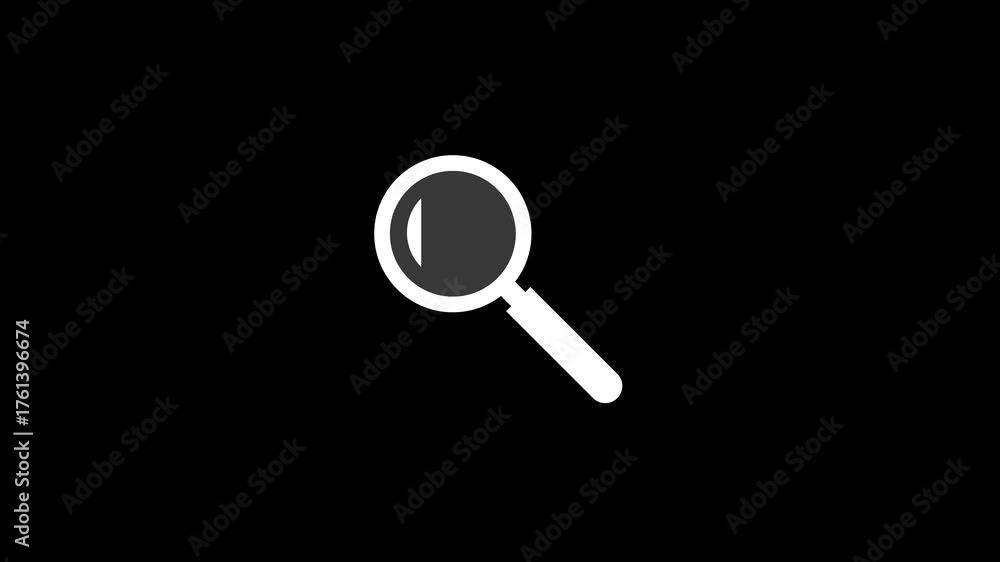 Flat art of a magnifying glass icon animation. 4k footage. Stock Video ...