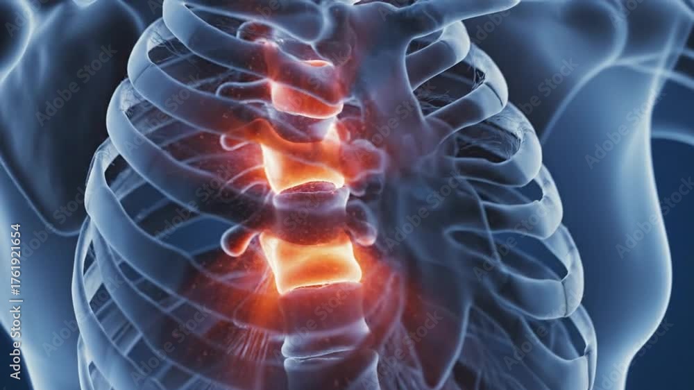 Medical Animation of Thoracic Spine Pain and Inflammation in the Human ...