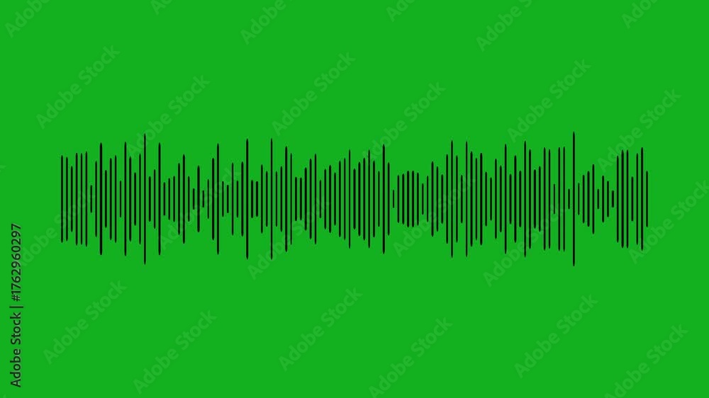 Sound wave animated on green screen background. Audio spectrum ...
