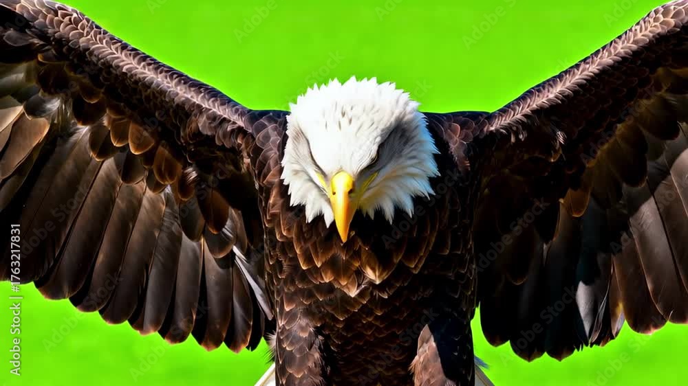 Majestic eagle trio in flight sequence on green background wildlife and ...