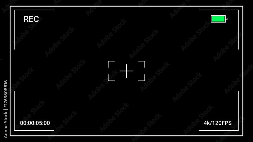 Realistic Camera Recording Screen Overlay with Transparent Background ...