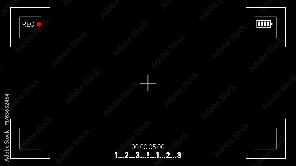 Realistic Camera Recording Screen Overlay with Transparent Background ...