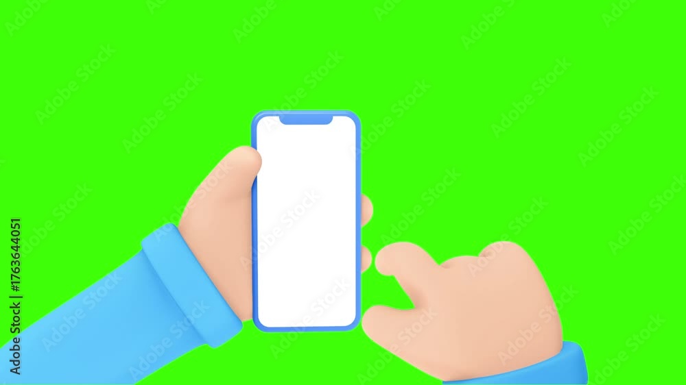 Handphone Vertical Zoom-in green screen icon animation with a green ...