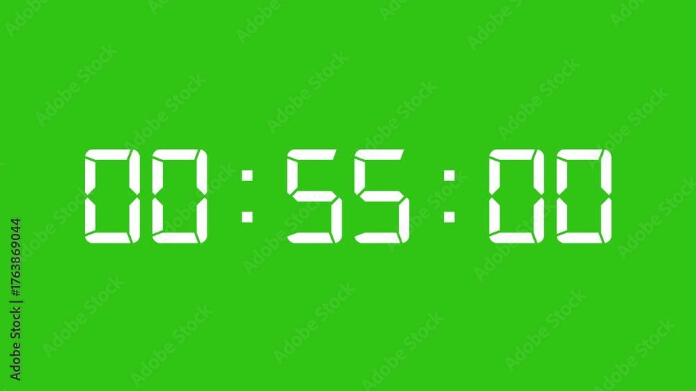 One minute countdown timer, digital clock, 60 second countdown Stock ...