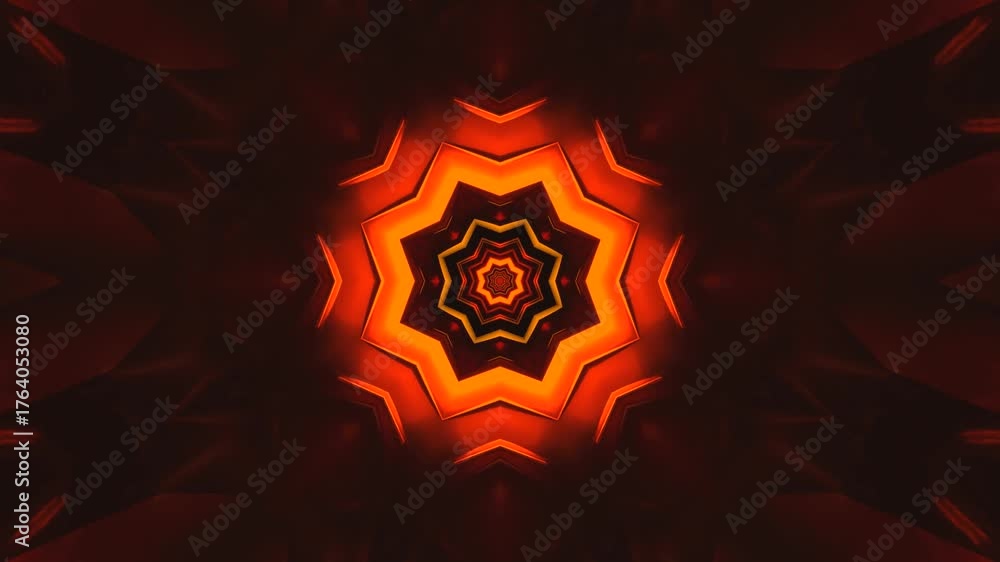 Seamless tunnel video loop screensaver in rich orange and dark hues for ...