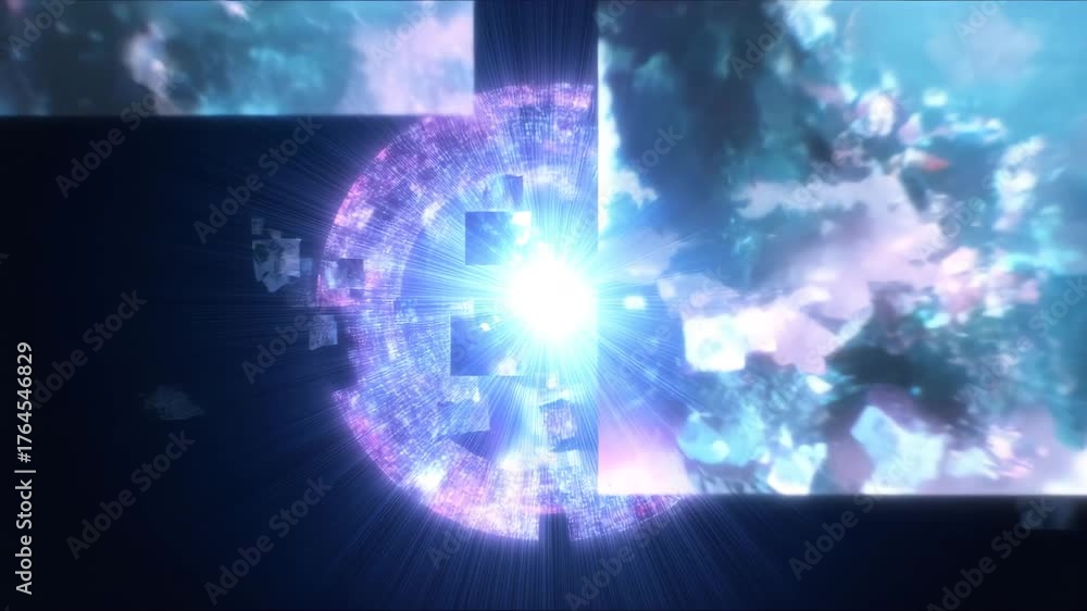 Abstract neon shapes flicker between dimensions in this glitch-heavy ...
