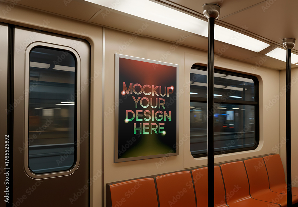 Subway Advertisement Poster Mockup Stock テンプレート | Adobe Stock