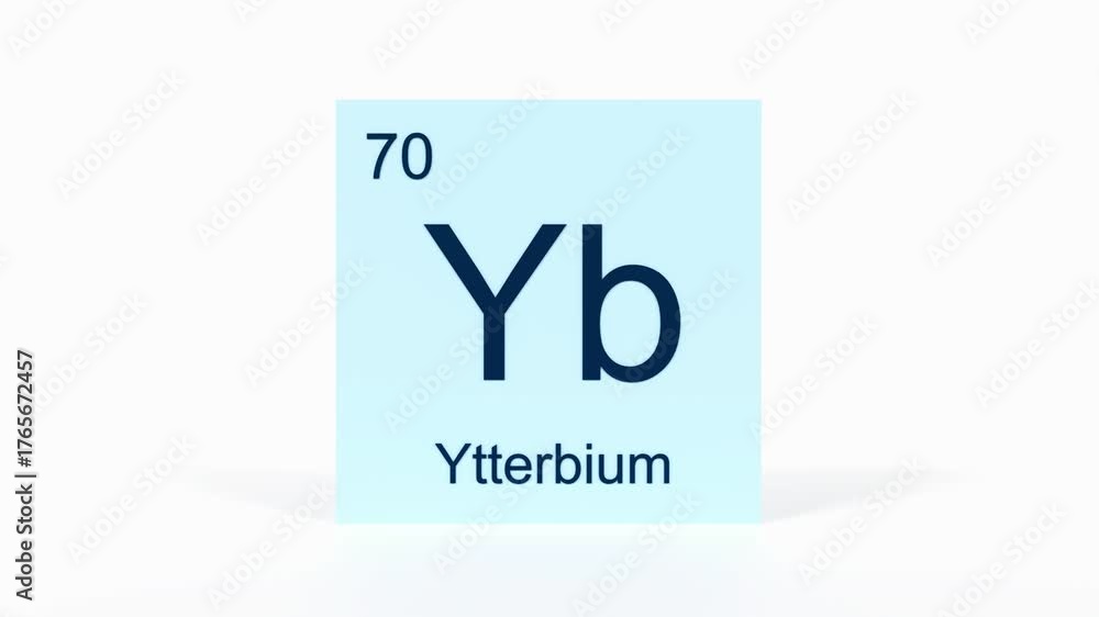 Ytterbium Element 4K Render - Periodic Table Box with Atomic Number 70 ...