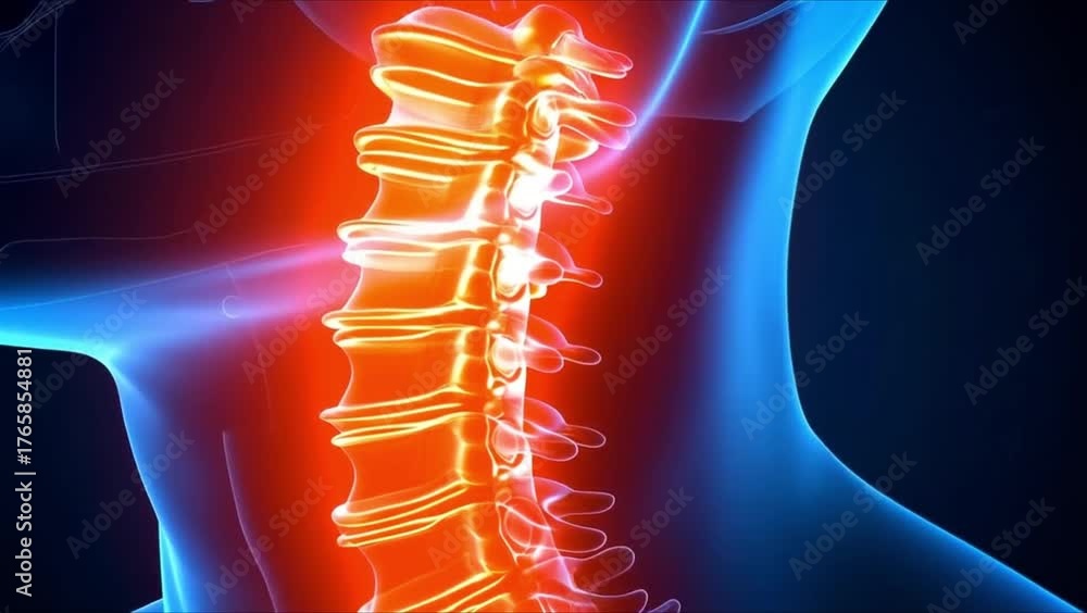 Neck Pain Relief Animated Medical Visualization of Cervical Spine ...
