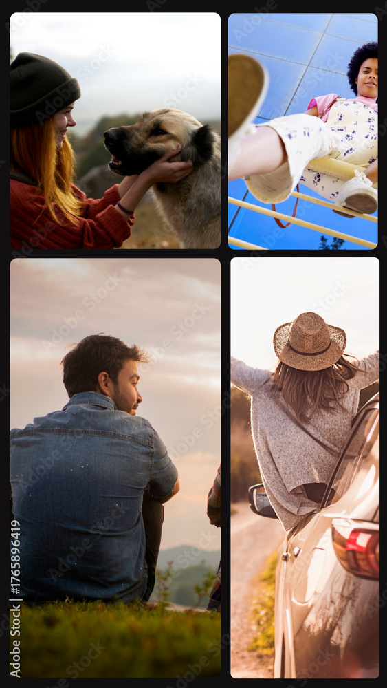 Vertical Split Screens 09 Stock Template | Adobe Stock